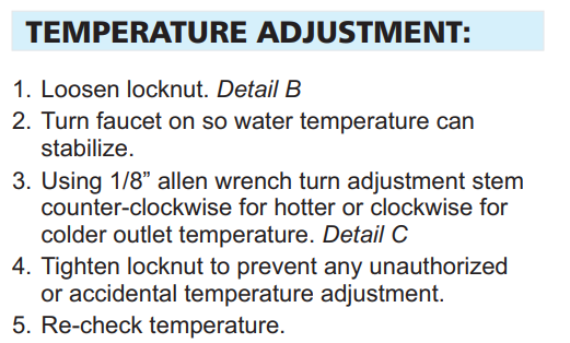 ST70 Tempering Valve Troubleshooting